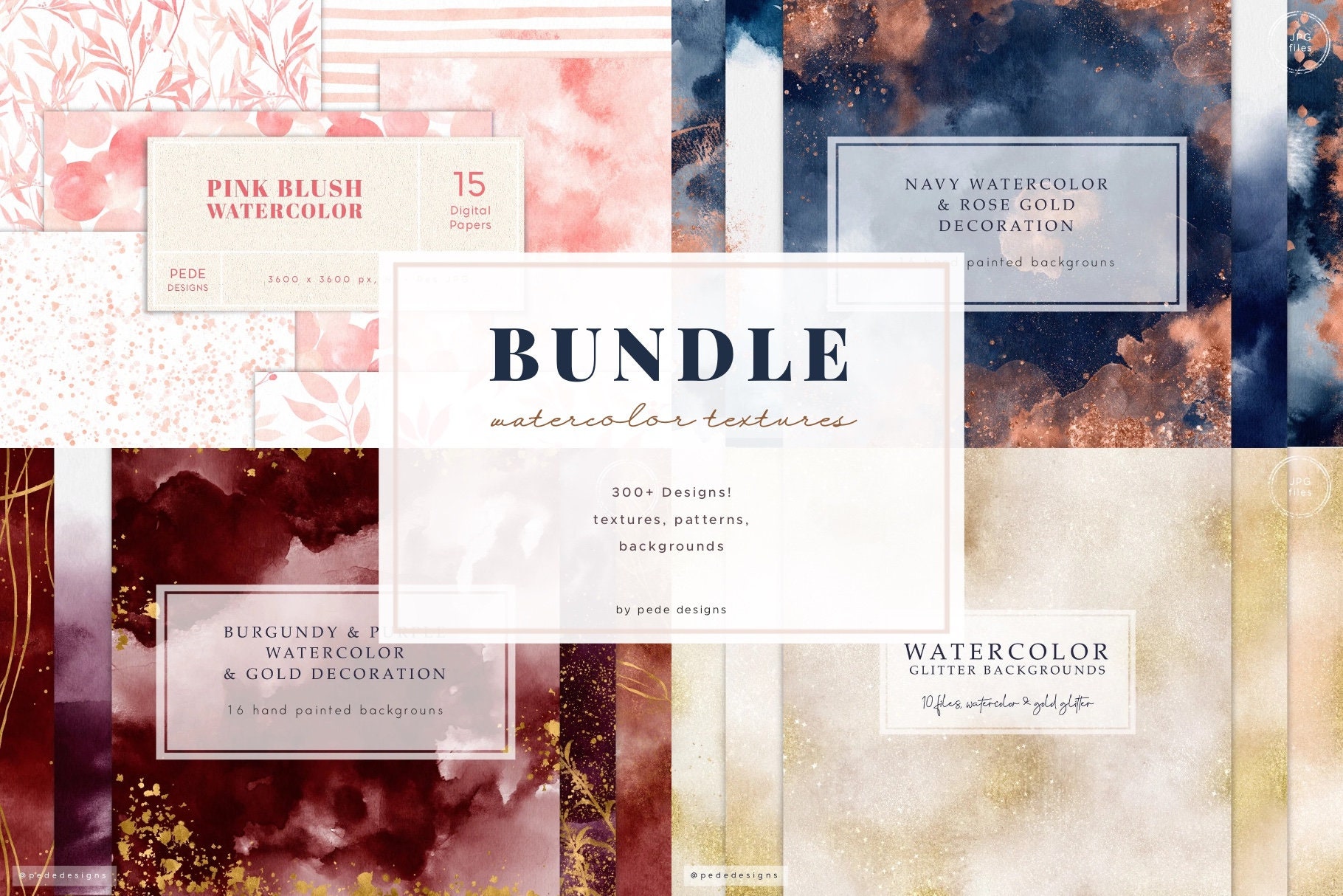 Best of the Best Bundle Textures Digital Papers Watercolor - Etsy