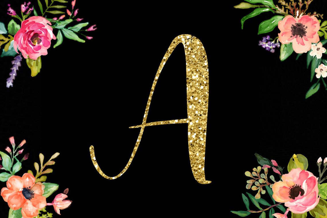 Gold Glitter Alphabet Clipart Gold Digital Alphabet Glitter - Etsy
