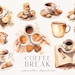 Watercolor Coffee Break Clipart Coffee Clipart Coffee Time - Etsy