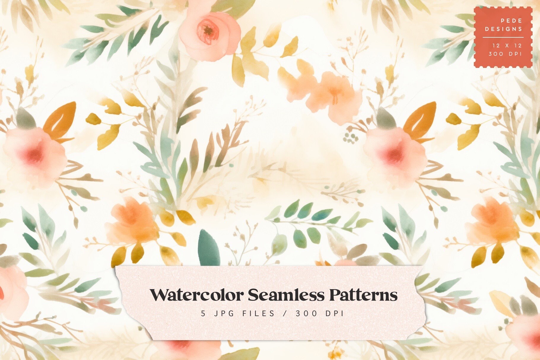 Watercolor Floral Digital Paper Watercolor Garden Pattern - Etsy