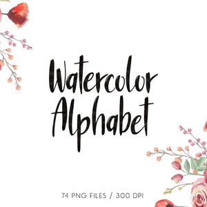 Black Watercolor Alphabet Clipart Watercolor Numbers Black - Etsy