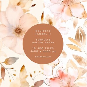 Watercolor Floral Digital Paper, Watercolor Floral Pattern, Seamless ...
