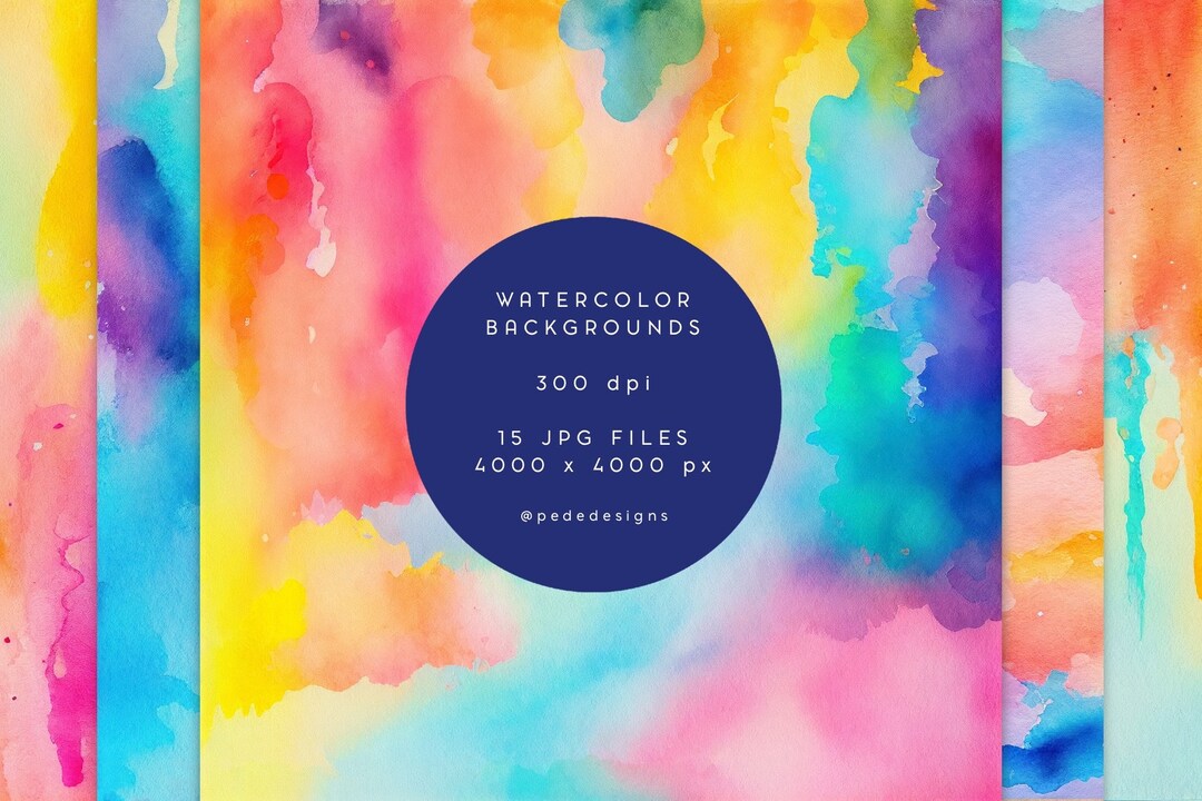 Watercolor Multicolor Backgrounds, Rainbow Colors, Watercolor Digital ...