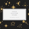 12 Gold Glitter Star Overlay Images, Transparent PNG 300 Dpi 12inch ...