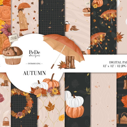 Cozy Fall Digital Paper Pack Autumn Seamless Patternsplanner - Etsy