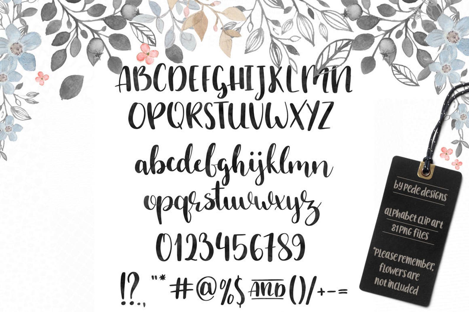 Black Watercolor Alphabet Clipart Watercolor Numbers Black - Etsy