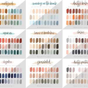 Bundle - 50 Procreate Color Palette, Color Swatches, iPad Illustration ...