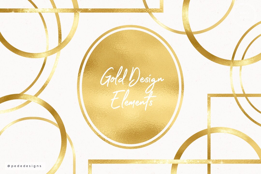 Gold Design Elements, Golden Shapes Png, Gold Foil, Gold Frames ...