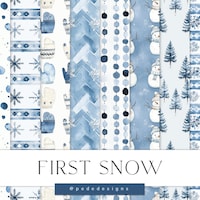 Winter Digital Paper, Winter Woodland Wonderland, Christmas Digital ...