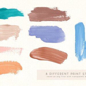 Paint Strokes Clip Art, Brush Stroke Clipart, Acrylic Paint, Glitter ...