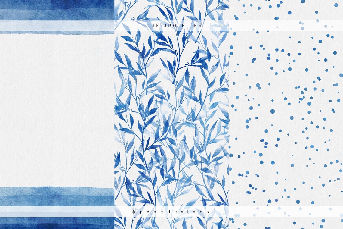 Navy Blue Watercolor Digital Paper Indigo Watercolor Texture - Etsy