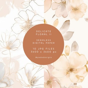 Watercolor Floral Digital Paper, Watercolor Floral Pattern, Seamless ...