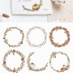 Watercolor Autumn Collection, Autumn Cliparts, Fall Leaves, Frames ...