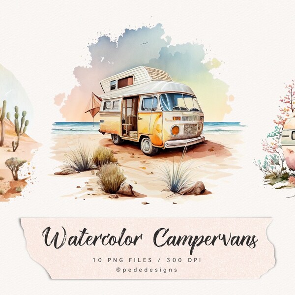 Retro Camper Clipart - Etsy