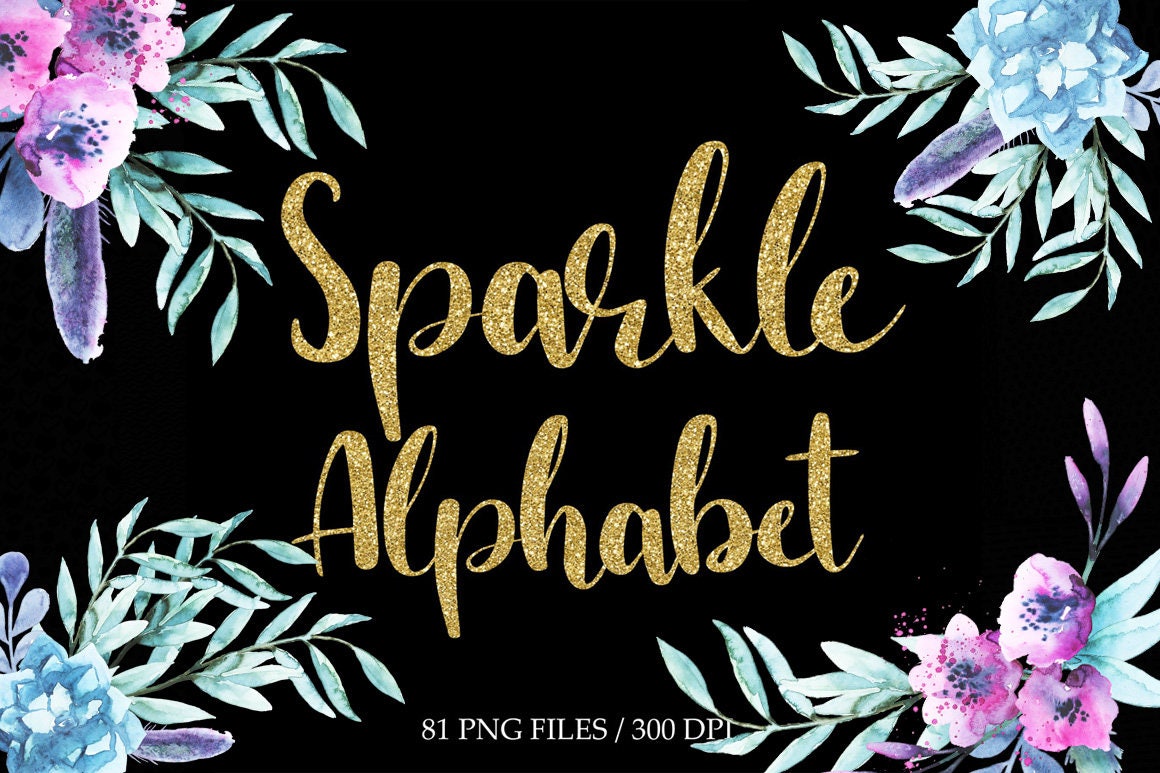 Gold Glitter Alphabet Clipart Gold Digital Letter Glitter - Etsy