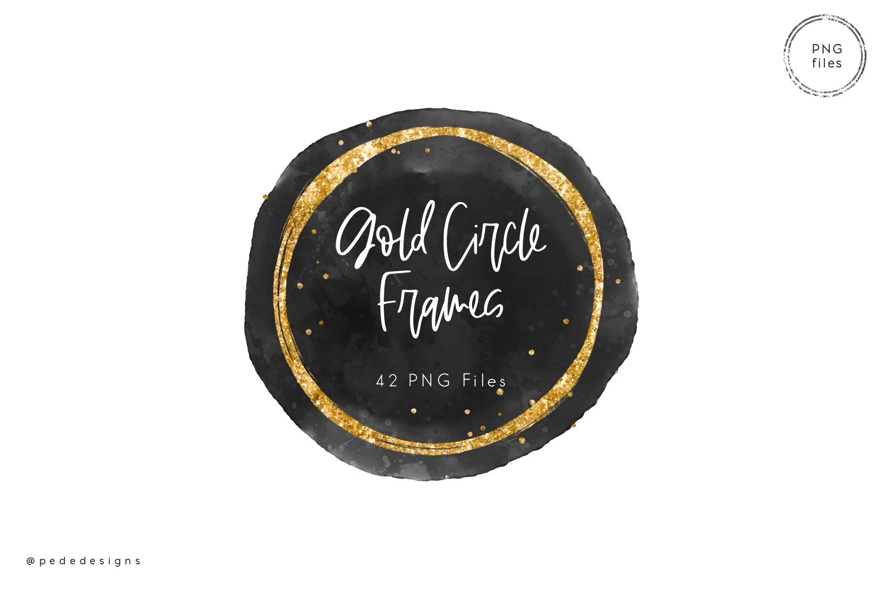 Gold Circle Frames Gold Design Elements Watercolor Circles - Etsy