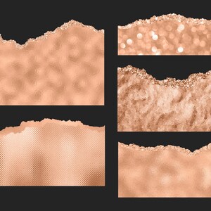 Rose Gold Glam Borders Clip Art, Torn Paper, Rose Gold Overlay ...