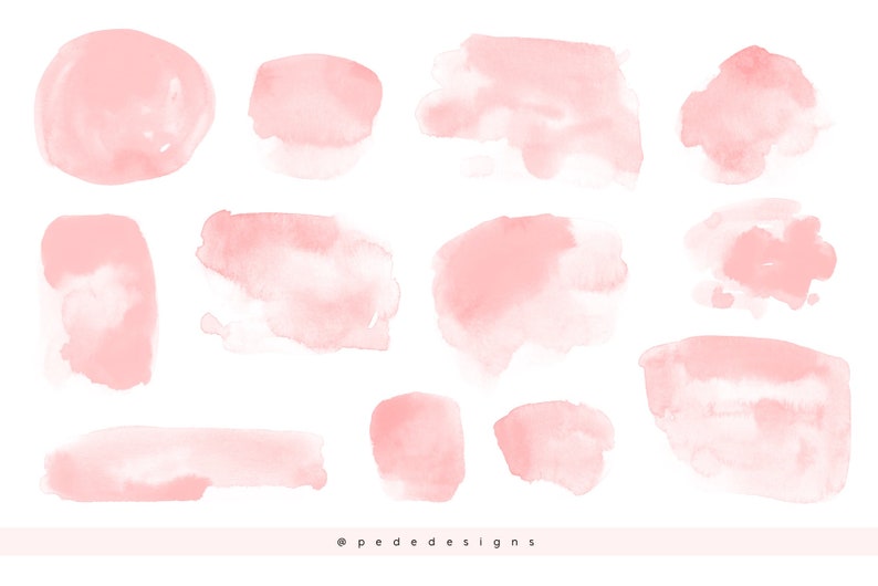 Watercolor Strokes Clipart, Gold Glitter, Pink Watercolor Splash, Paint ...