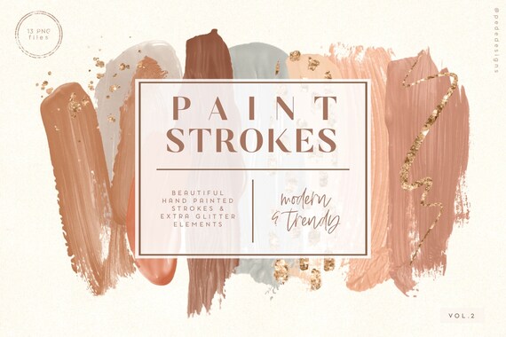 Paint Strokes Clip Art Paint Brush Clipart Acrylic Paint - Etsy