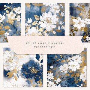 Elegant Floral Backgrounds, Digital Paper Pack, Abstract Art, Floral ...