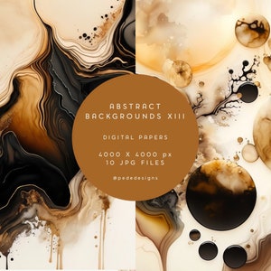 Abstract Backgrounds, Digital Paper Pack, Alcohol Ink Art, Gold, Purple ...