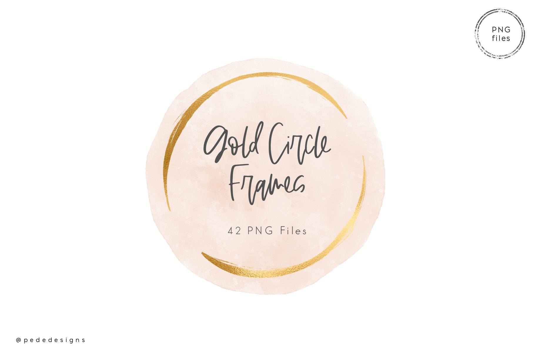 Gold Circle Frames Gold Design Elements Watercolor Circles - Etsy