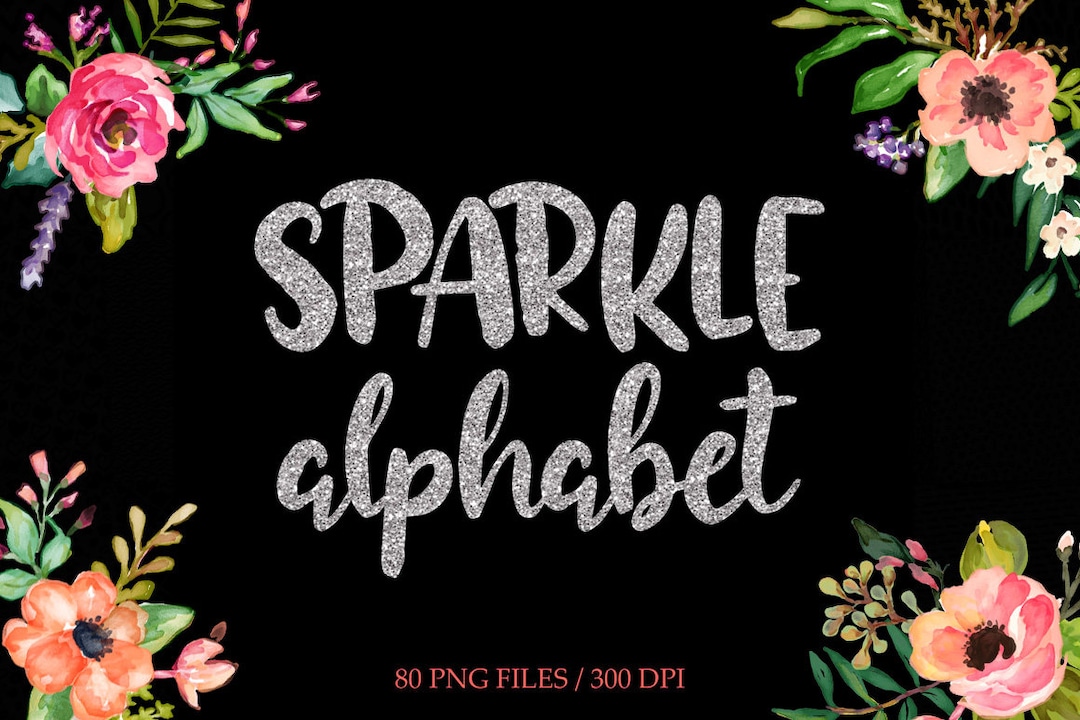 Silver Glitter Alphabet Clipart, Silver Digital Letters, Silver Clip ...