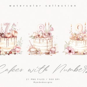 Cakes With Numbers Clipart, Birthday Clipart, Anniversary Png, Dessert ...