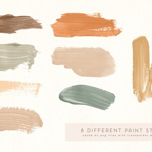 Paint Strokes Clip Art, Brush Stroke Clipart, Acrylic Paint, Glitter ...