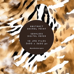 Watercolor Abstract Animal Skin Digital Papers, Safari Pattern ...
