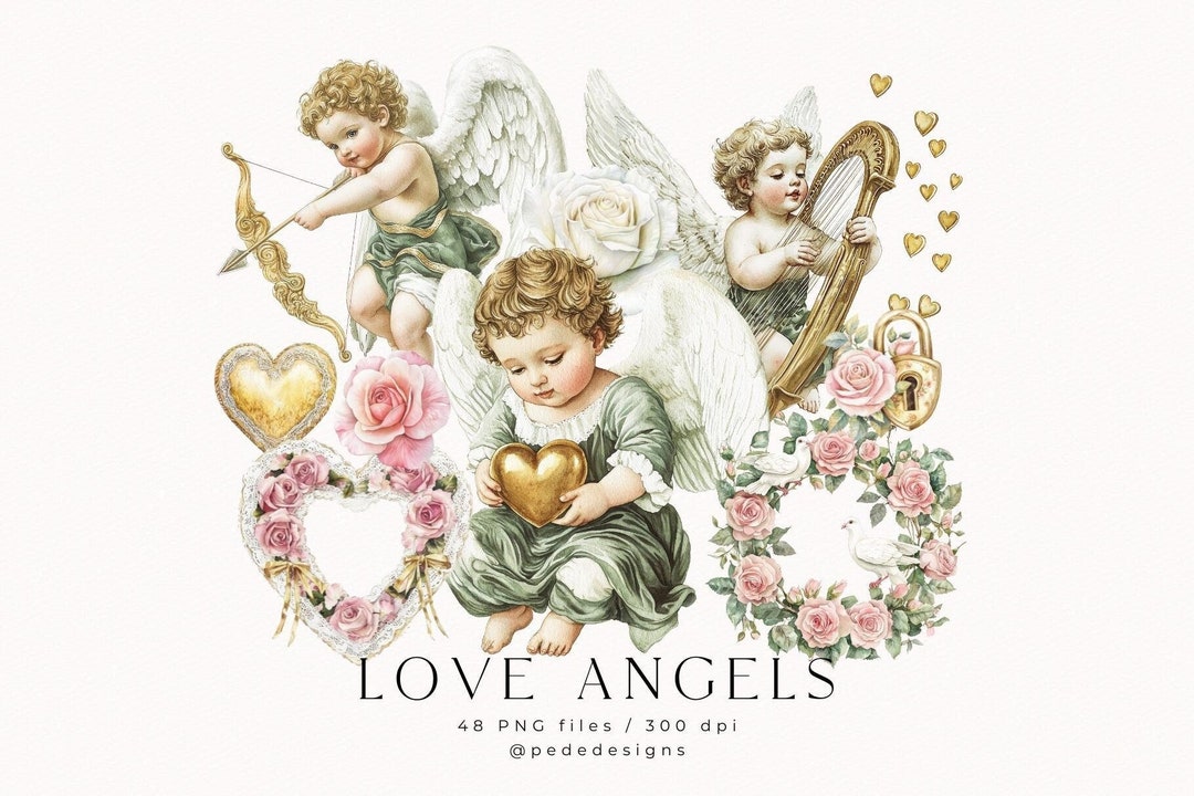 Love Angles, Angels of Love, Wreath Clipart, Love Frame Png, Cupid ...