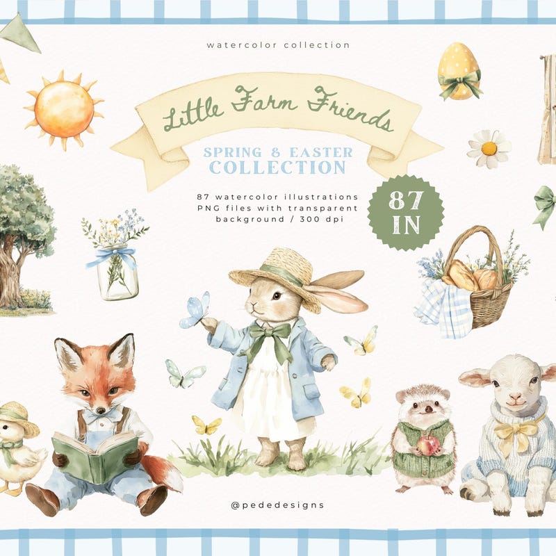 Bunny Clipart Cottage Core - Etsy UK