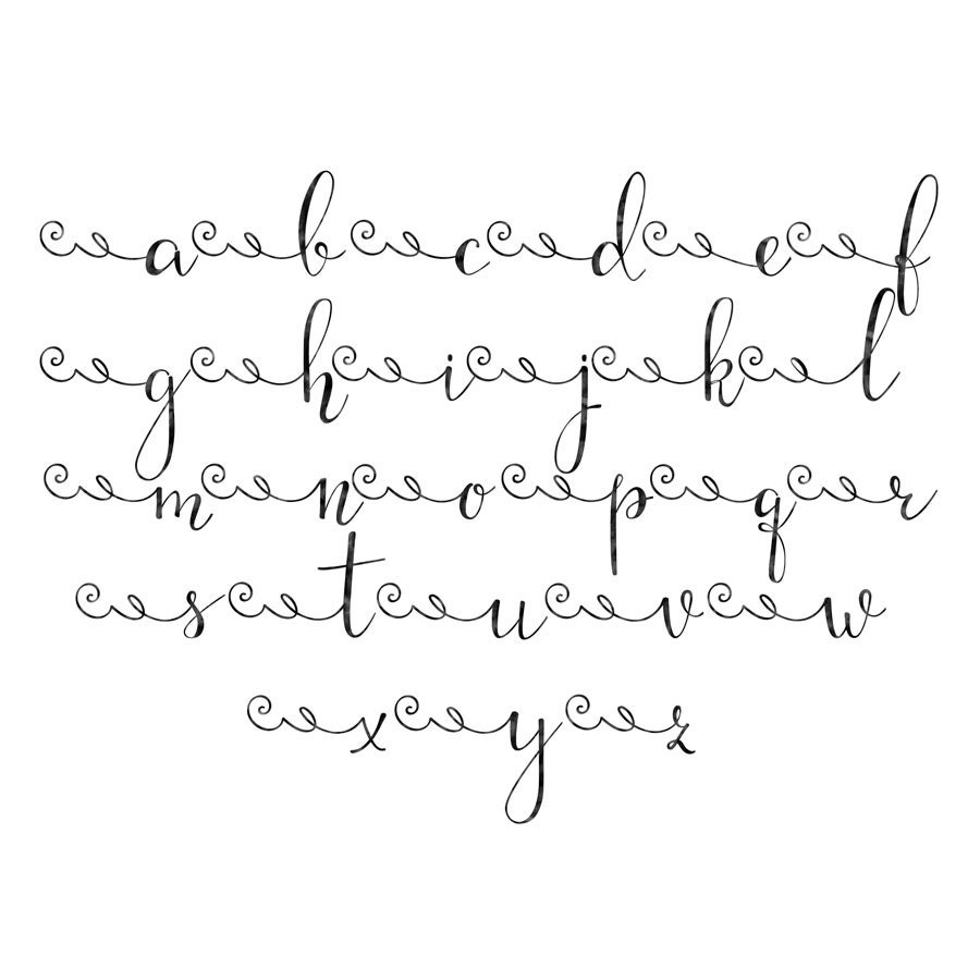 Black Watercolor Alphabet Clipart Letters With Swatches - Etsy