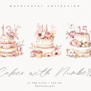 Cakes With Numbers Clipart, Birthday Clipart, Anniversary Png, Dessert ...