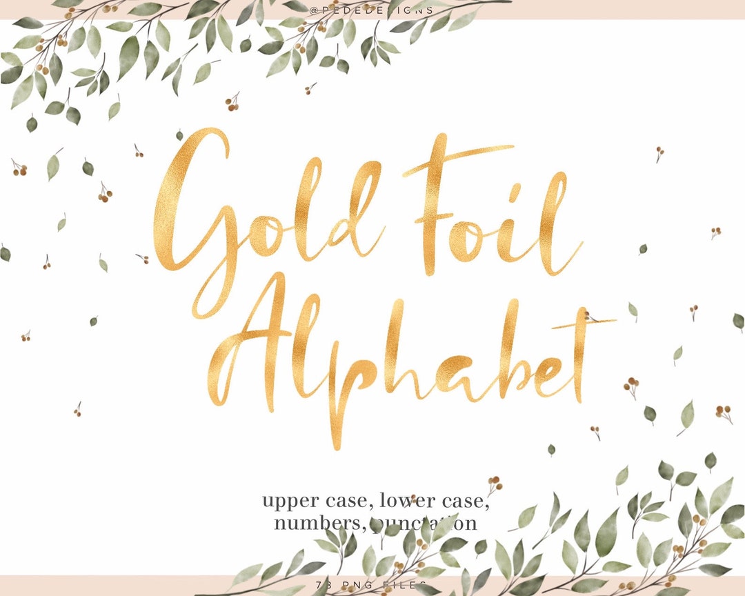 Gold Foil Alphabet Clipart, Gold Foiled Digital Alphabet, Letters ...