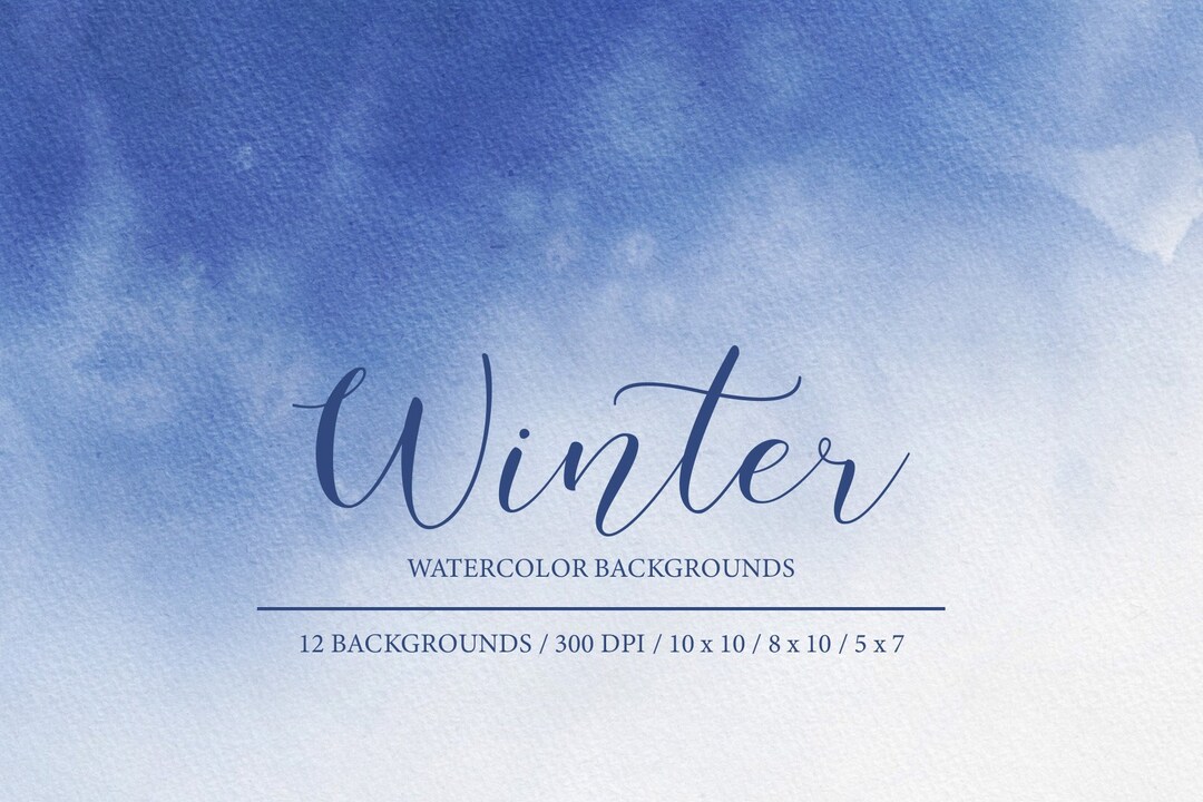 Winter Watercolor Backgrounds, Blue Watercolor Texture, Abstract ...