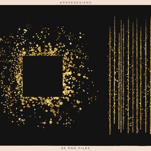 Gold Frames Clip Art, Glitter Geometric, Sparkly Design Elements ...
