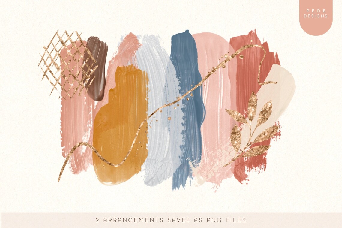 Paint Strokes Clip Art Brush Stroke Clipart Acrylic Paint | Etsy