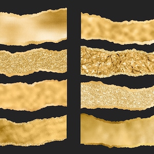 Gold Glam Borders Clip Art, Gold Torn Paper, Gold Overlay,, Design ...