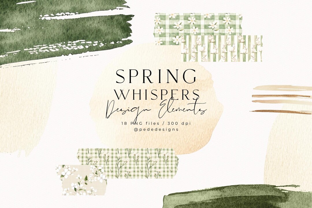 Design Elements From Spring Whispers Collection, Watercolor Clipart ...