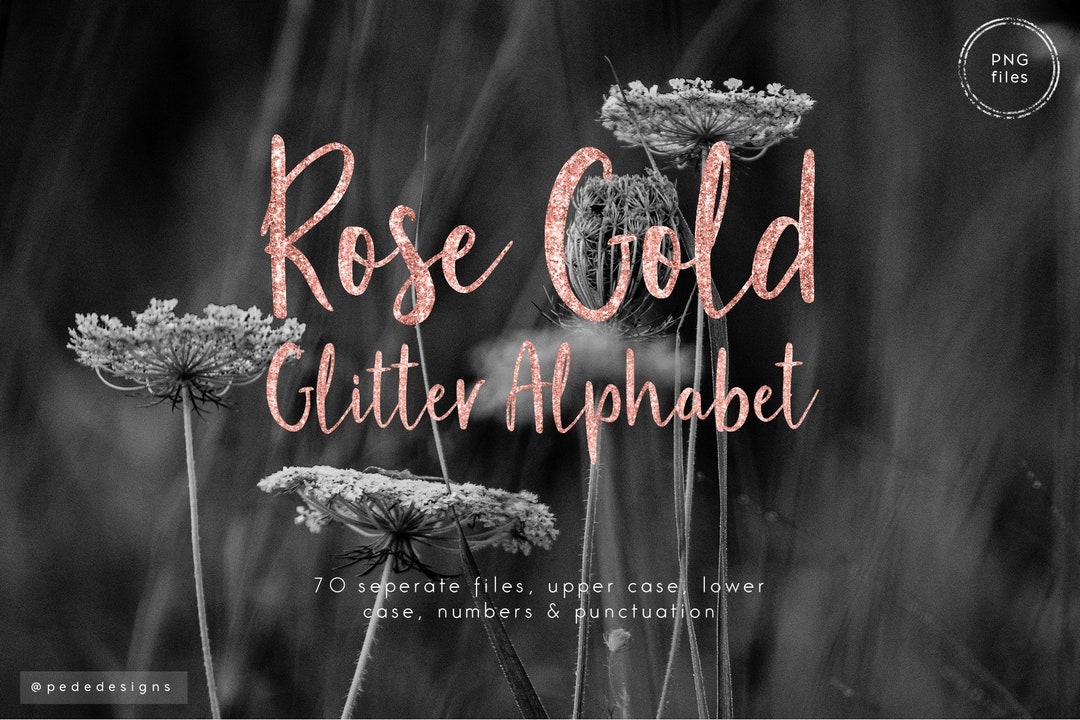 Sparkle Alphabet Clip Art, Rose Gold Glitter Alphabet, Upper Case ...