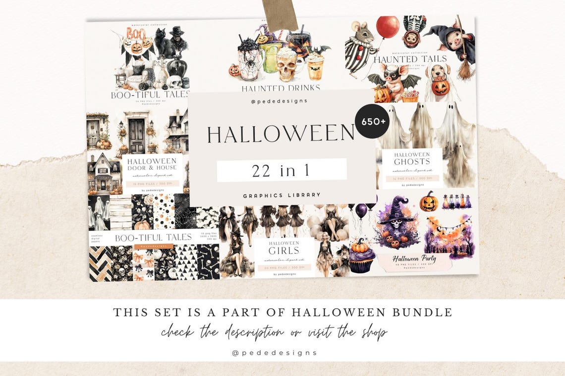 Boo_tiful Tales Digital Papers Set, Halloween Digital Paper Pack ...