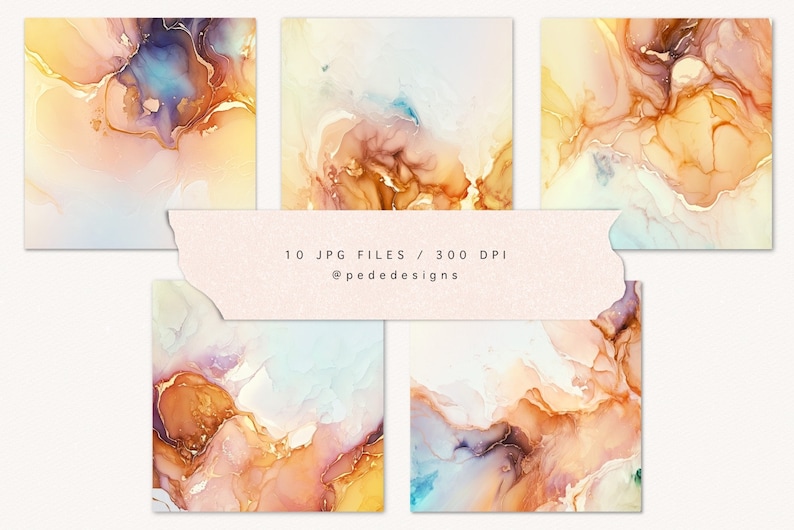 Alcohol Ink Backgrounds Digital Paper Pack Delicate Alcohol - Etsy