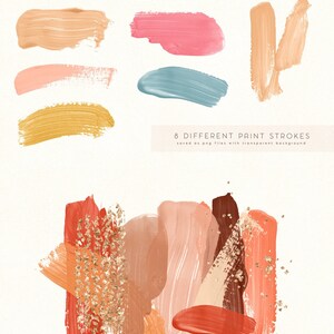 Paint Strokes Clip Art, Paint Brush Clipart, Acrylic Paint, Glitter ...