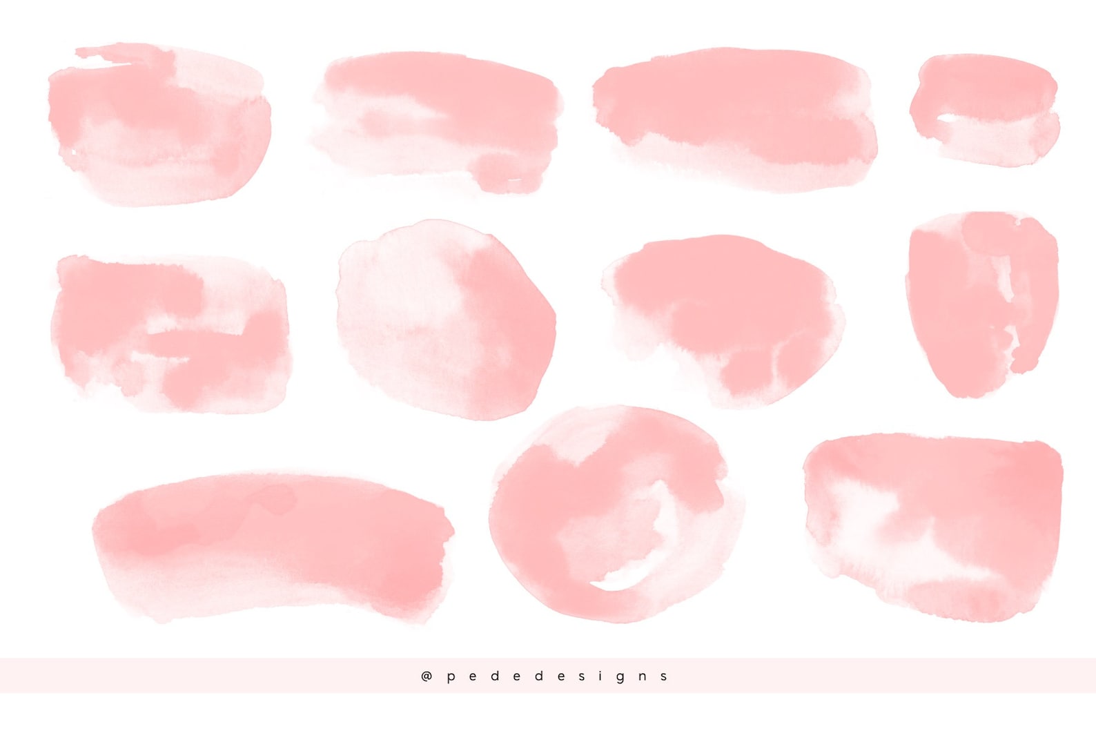 Watercolor Strokes Clipart Gold Glitter Pink Watercolor | Etsy