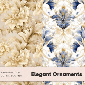 Elegant Digital Paper, Ornaments Patterns, Decorative Seamless Patterns ...