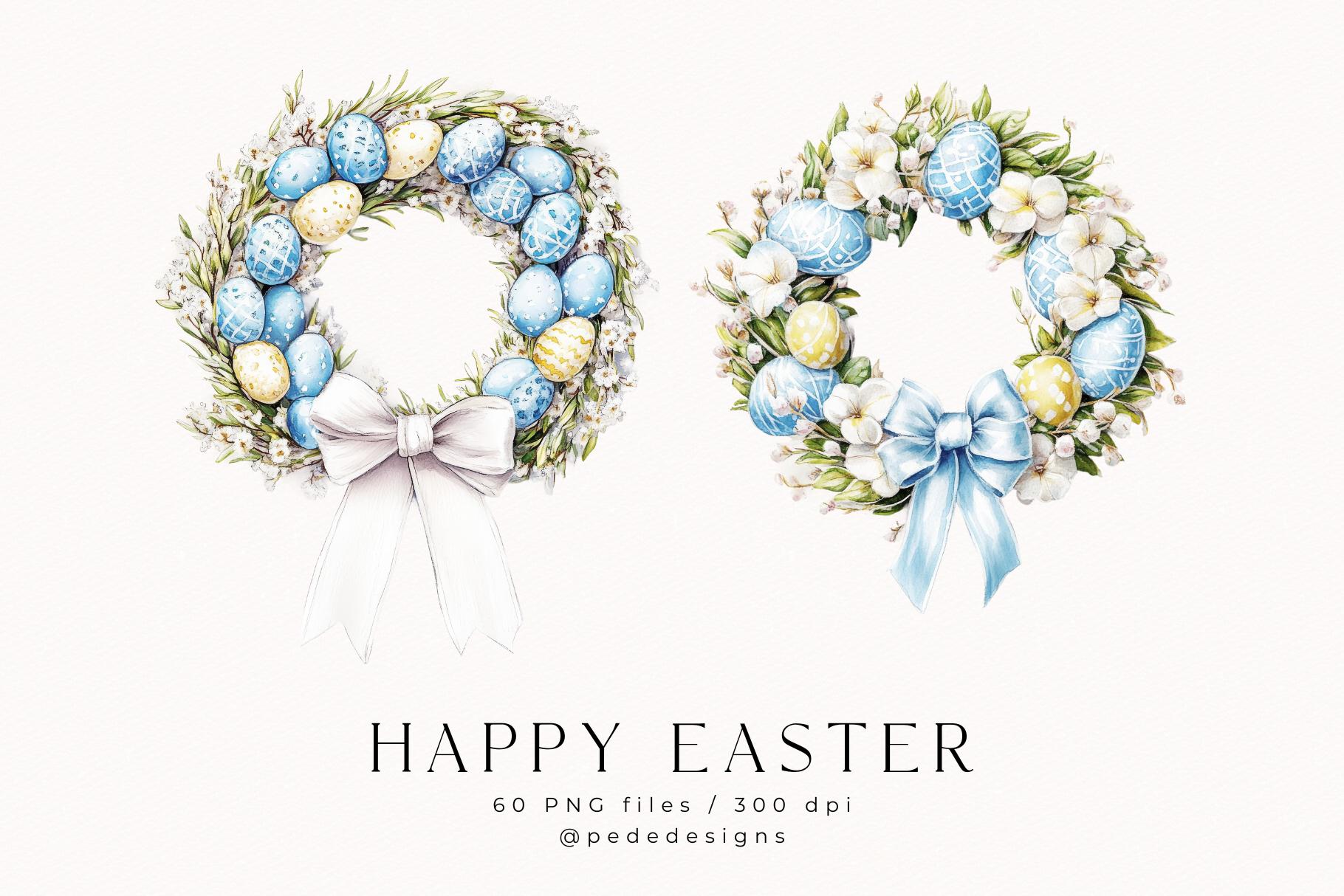 Happy Easter Clip Art Set, Watercolor Seasonal Graphics, Girl Clipart ...