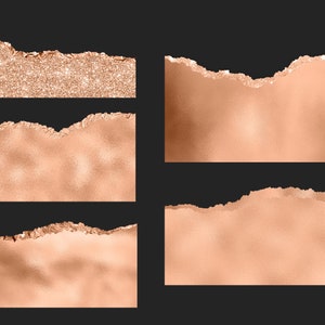 Rose Gold Glam Borders Clip Art, Torn Paper, Rose Gold Overlay ...