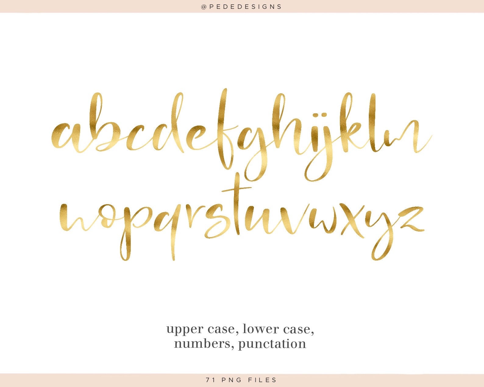 Gold Foil Alphabet Clipart Gold Foiled Digital Alphabet | Etsy