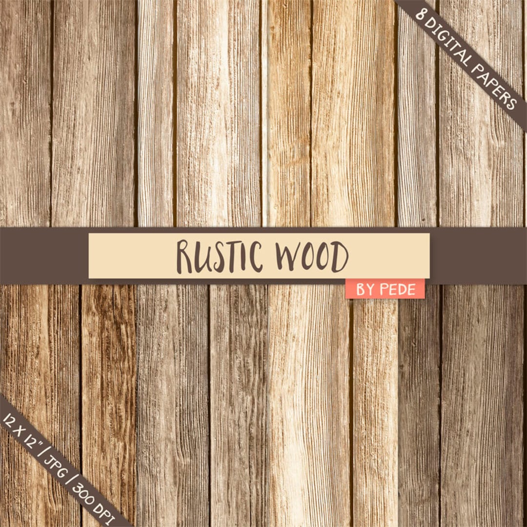 Rustic Wood Digital Paper Pack, Wood Textures, Wood Digital Background ...
